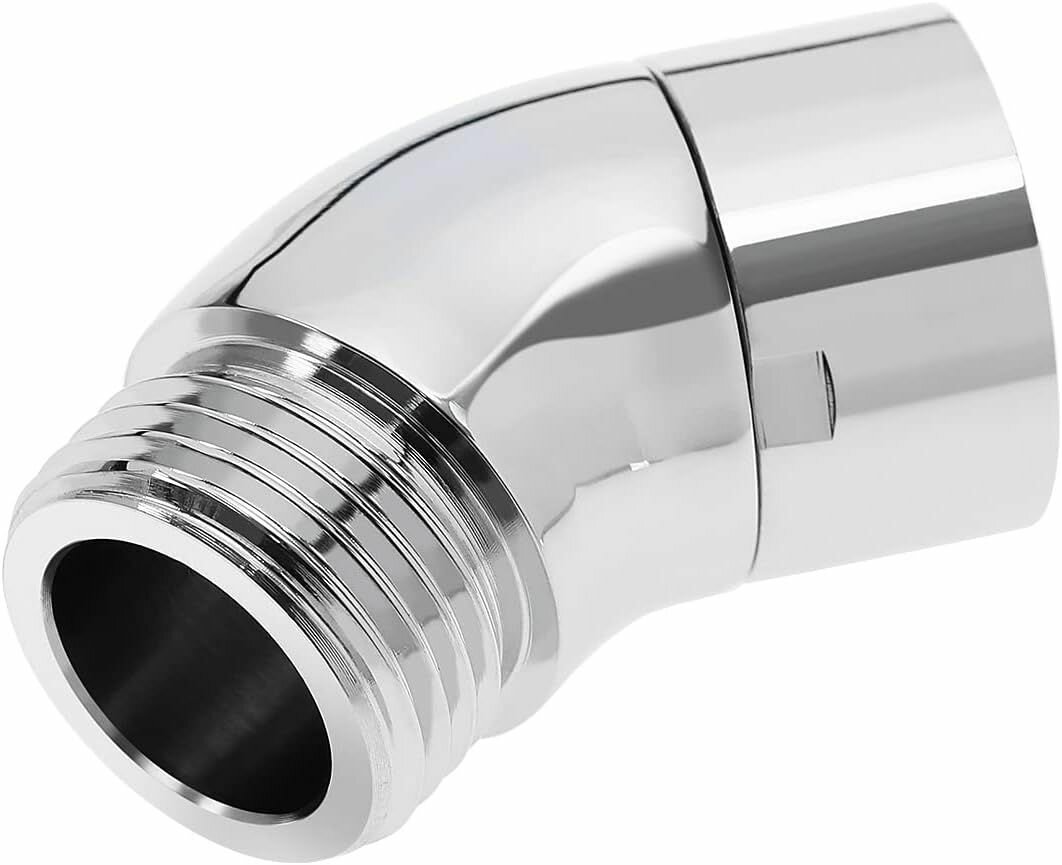 Адаптер локтя душевой штанги 135 градусов, хромированный, для ручного душа--