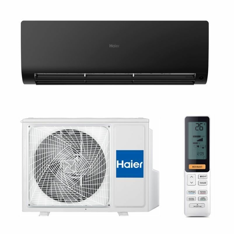 Сплит-система Haier flexis AS25S2SF2FA-W черный матовый; DC инвертор Super Match R32 WI-FI (класс А+++)