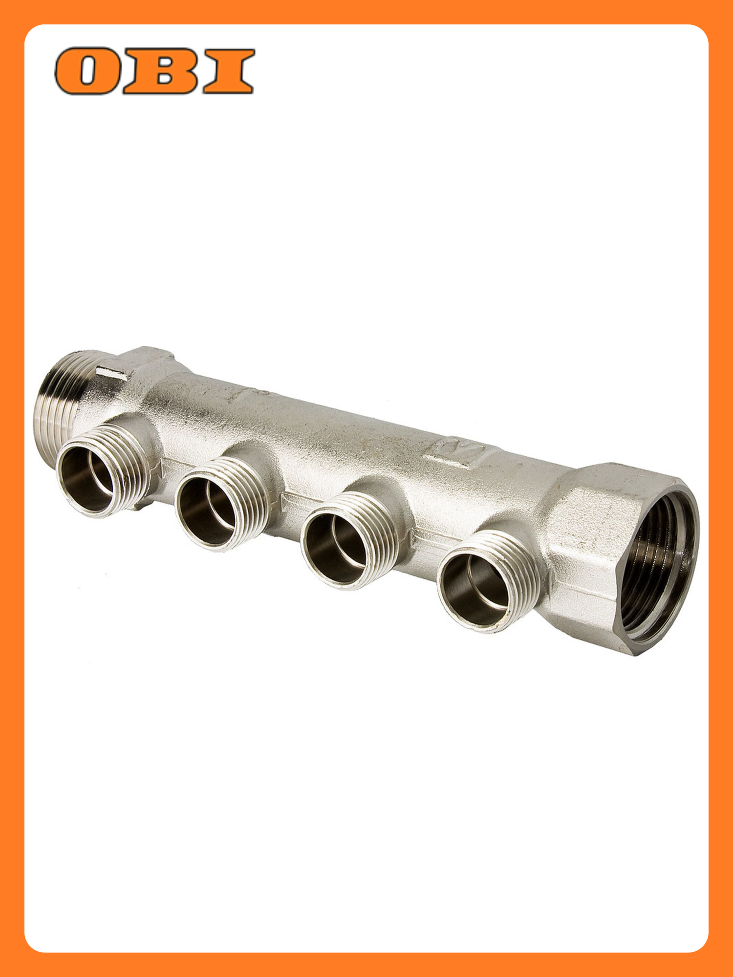 Коллектор латунь никелированная VALTEC 1"х 1/2"