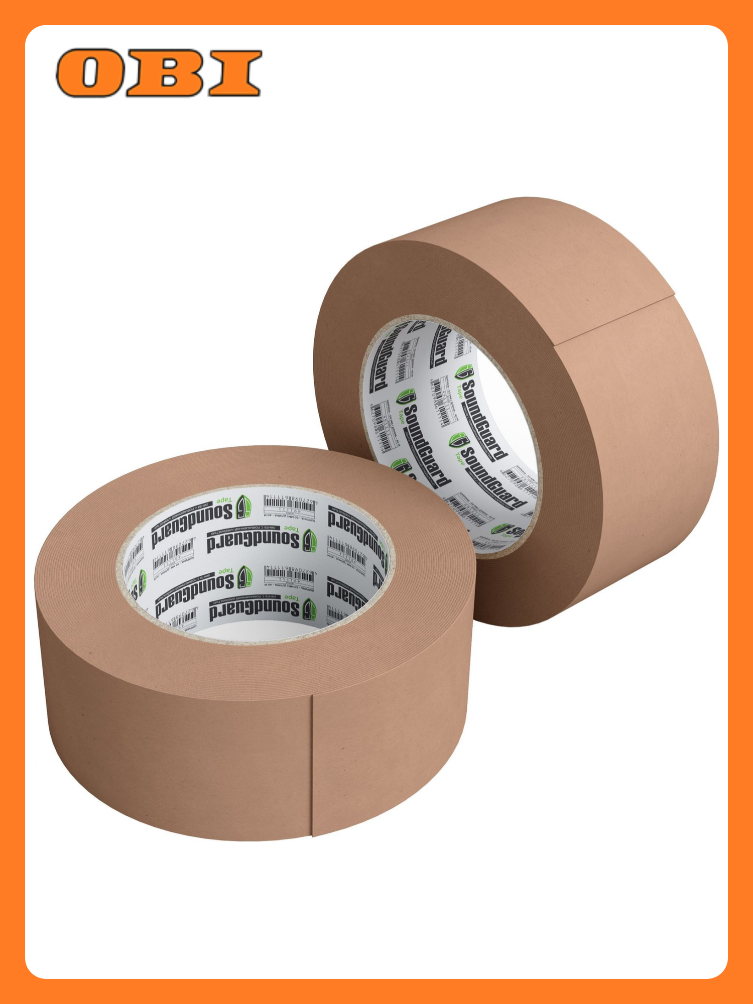 Лента SoundGuard Tape, для звукоизоляции, бумажная, 50мм x 40м