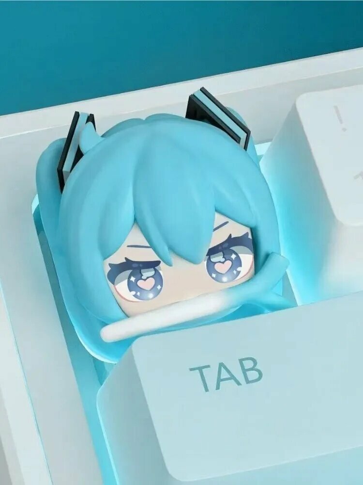 2 шт. Колпачок для клавиатуры из смолы "Hatsune Miku", подходящий для механической клавиатуры