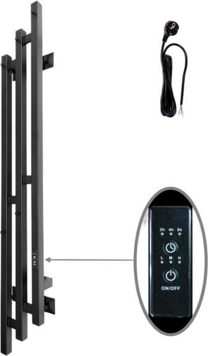 Полотенцесушитель электрический Altasan БризПроф 120х17 черный муар