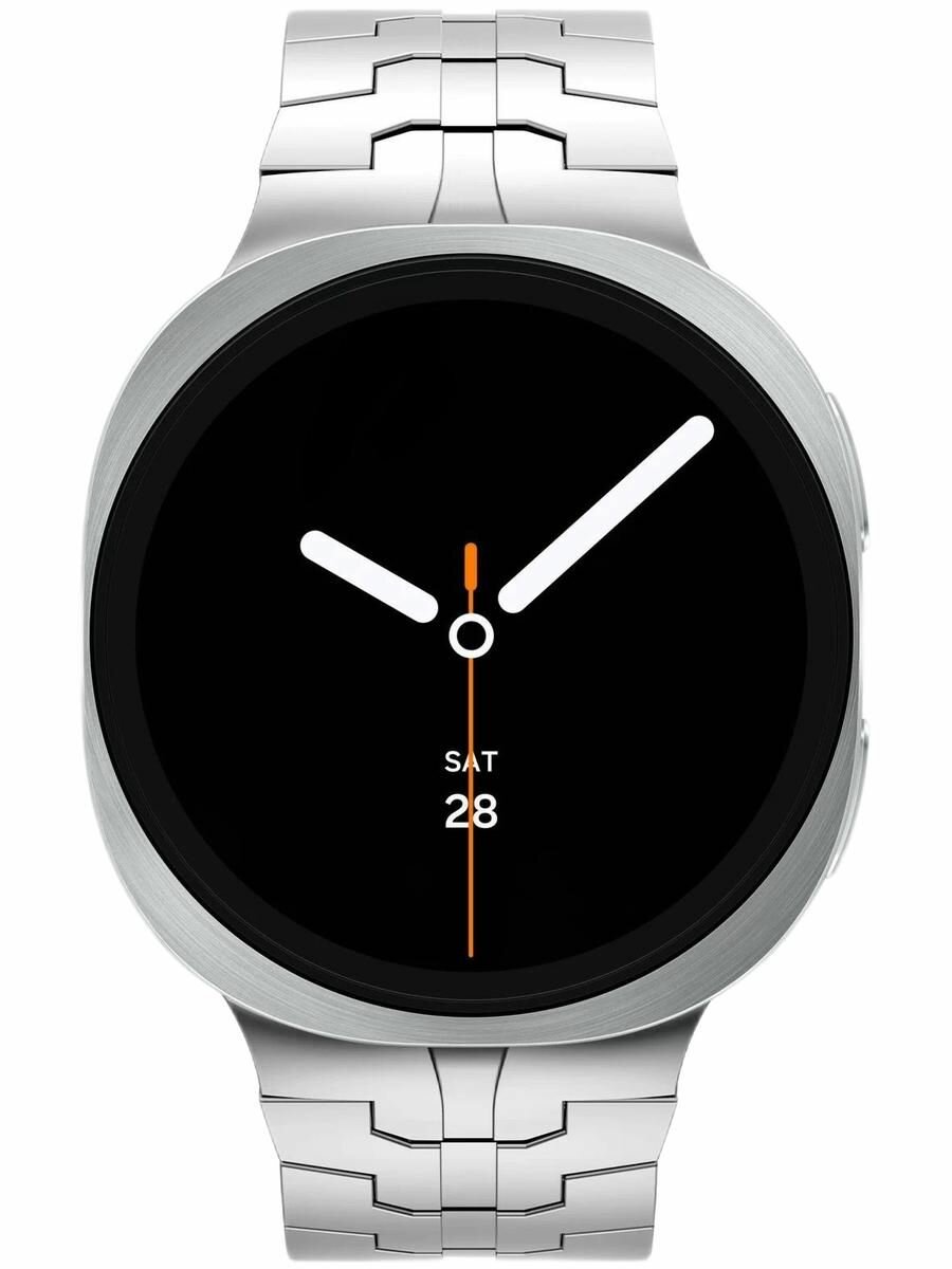 Блочный ремешок для Samsung Galaxy Watch 8 40 44 46 мм mm Cyber Steel