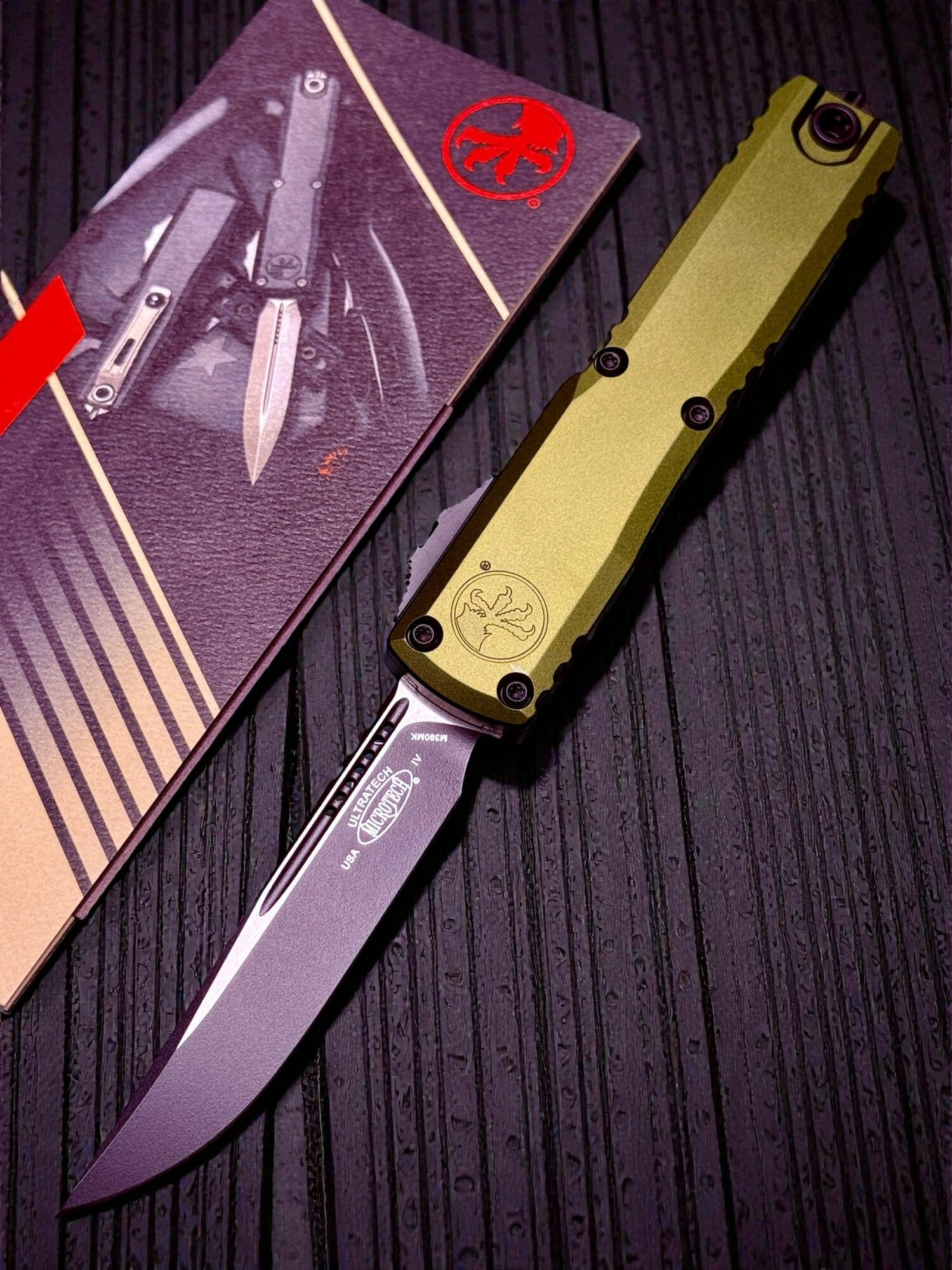 Нож складной MicroTech MCT112141OD Ultratech Gen IV, Black Blade, OD Green Handle