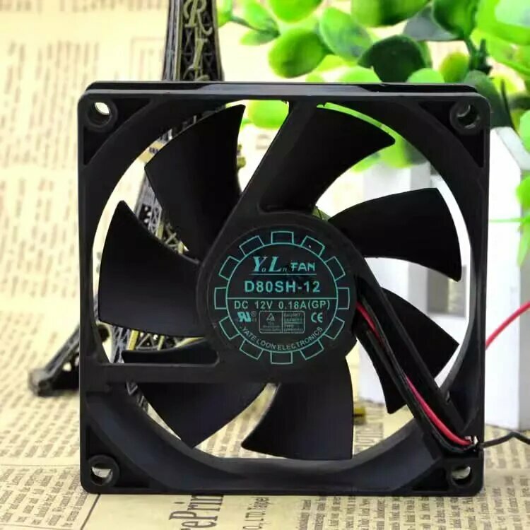 D80SH-12 80*80*25.4mm 12V 0.18A Супер тихий вентилятор для охлаждения корпуса