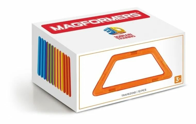 Конструктор Magformers trapezoid - Набор магнитных трапеций, 12 штук - Магформеры 553212
