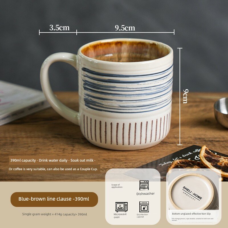 Кружка ручной работы из керамики Sheli для дома и офиса, высококачественная кофейная чашка, чашка для завтрака и