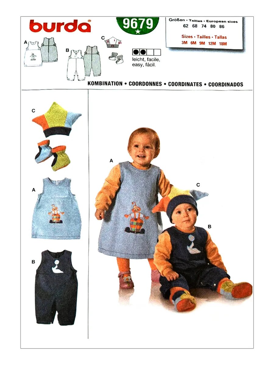 Выкройка Платье; комбинезон для маленьких детей