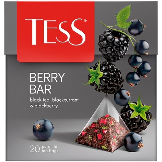 Чай Tess BERRY BAR черный ароматизированный 20 шт, пирамидки