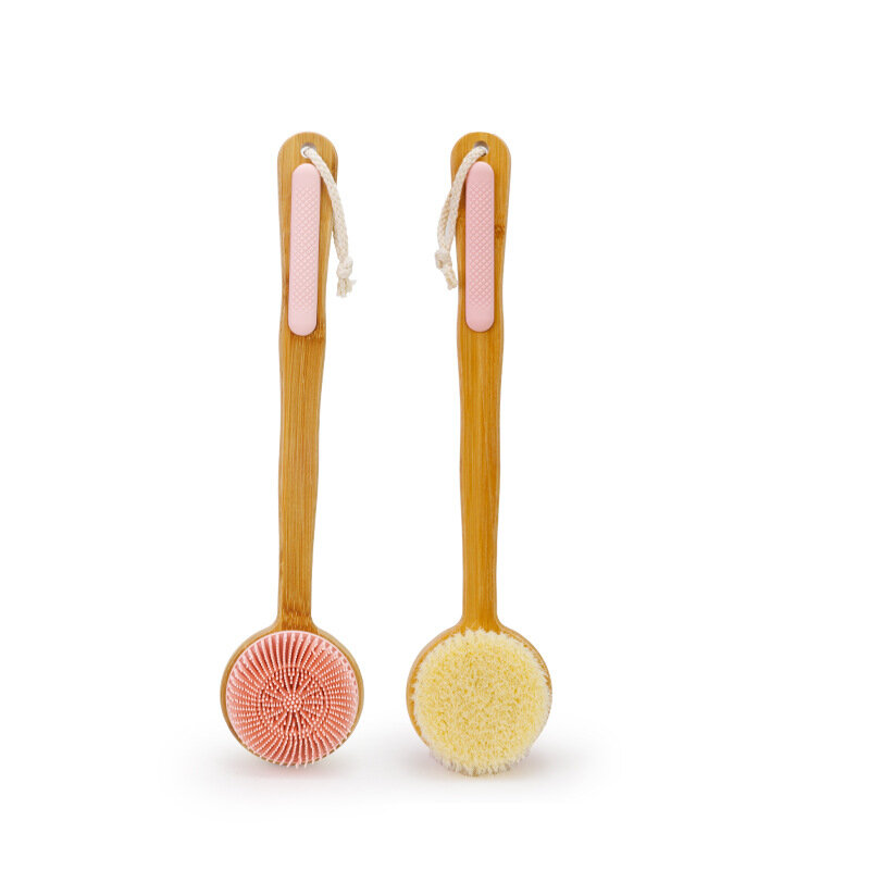 Популярная на Amazon двусторонняя щетка для ванны с длинной ручкой, скраб для спины, магический инструмент для тела, щетка для ванны