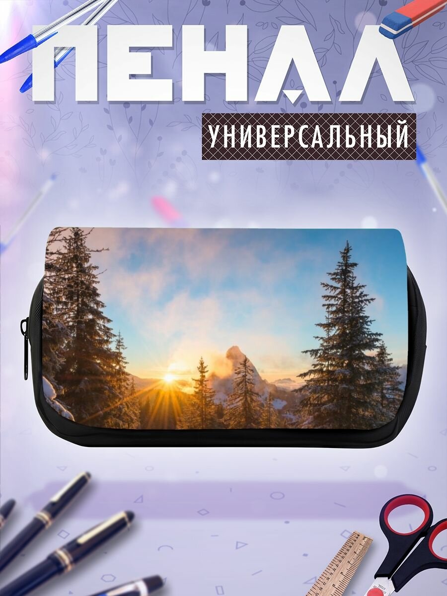 Школьный пенал снег зима