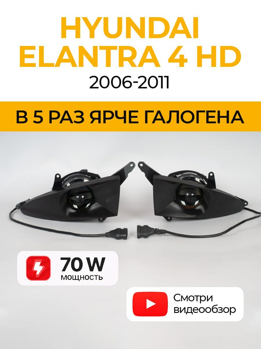 Противотуманные фары ПТФ Hyundai Elantra 4 НD (2006-2011) 70Вт