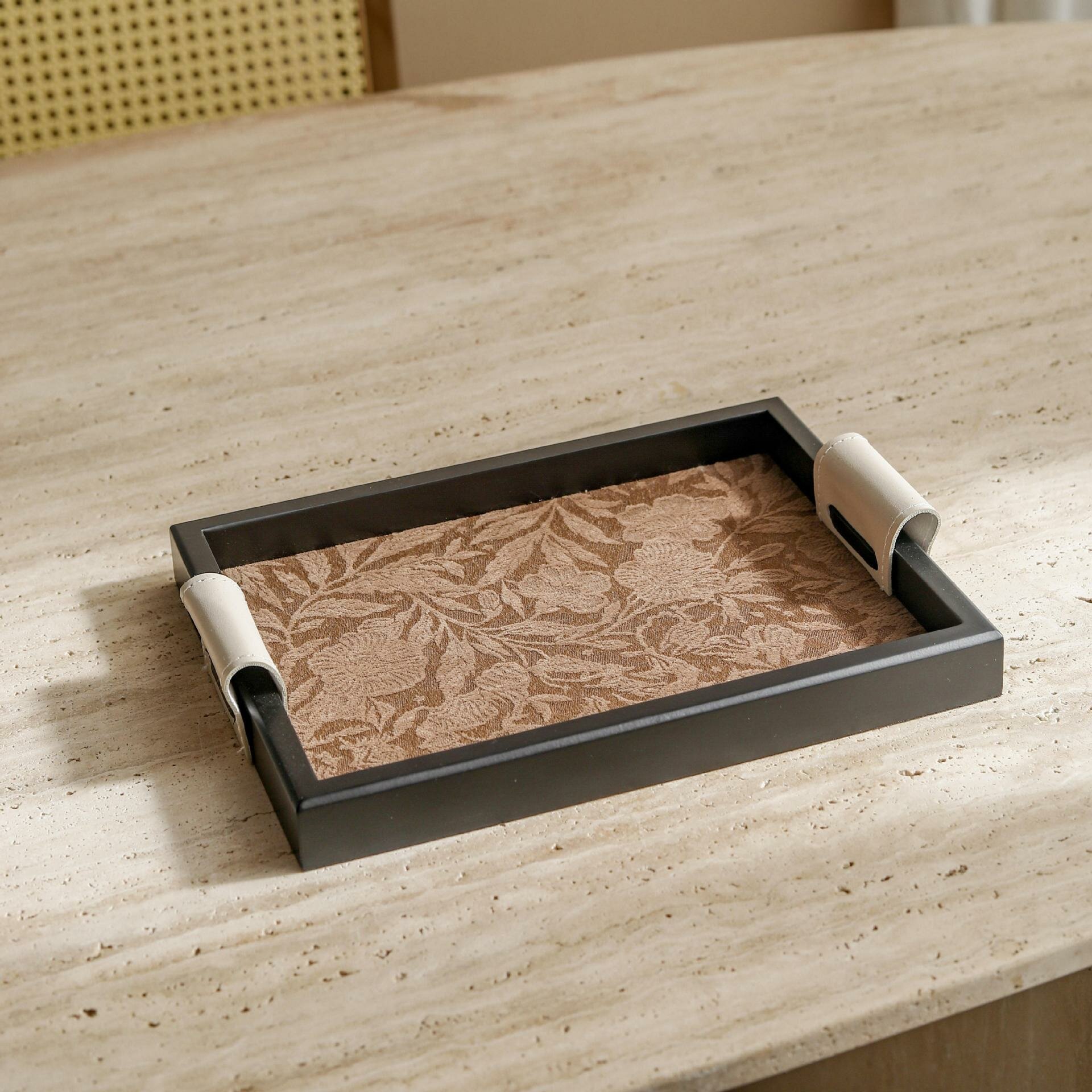 Поднос для ароматерапии во французском винтажном стиле, фото-реквизит, украшение, легкая роскошь, поднос для ключей и мелочей из кожи