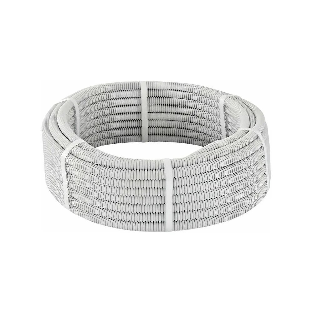 Труба гофрированная TOKOV ELECTRIC ПВХ d25мм, с протяжкой, серая, уп.50м TKE-TG/P-25-C06/50