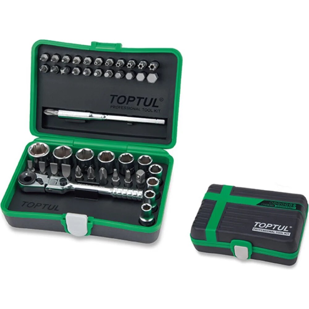 Набор головок TOPTUL MINI 1/4" 6 гранные, 45 предметов GADW4501