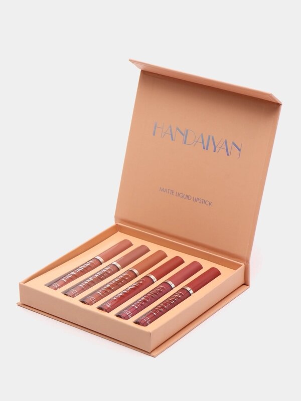 Жидкая матовая помада HANDAIYAN для губ , набор из 6 штук