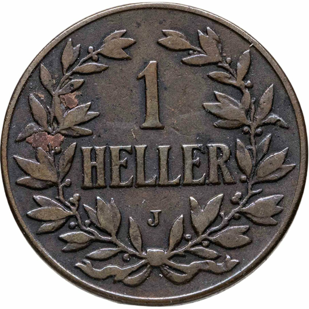 Германская Восточная Африка 1 геллер heller 1907, Бронза, в сохранности VF