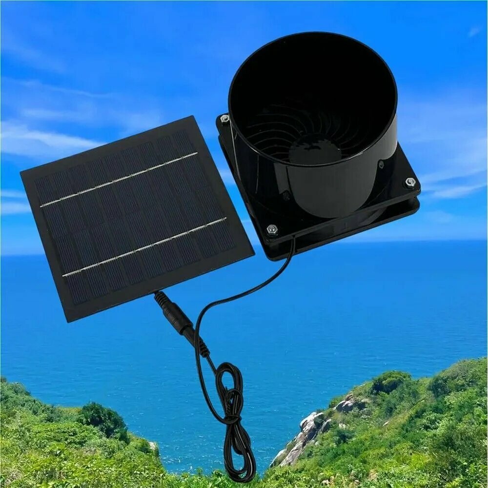 Вытяжной Вентилятор Солнечной Энергии 5W 6V Устойчивый Вытяжной Вентилятор для Домашней Теплицы RV
