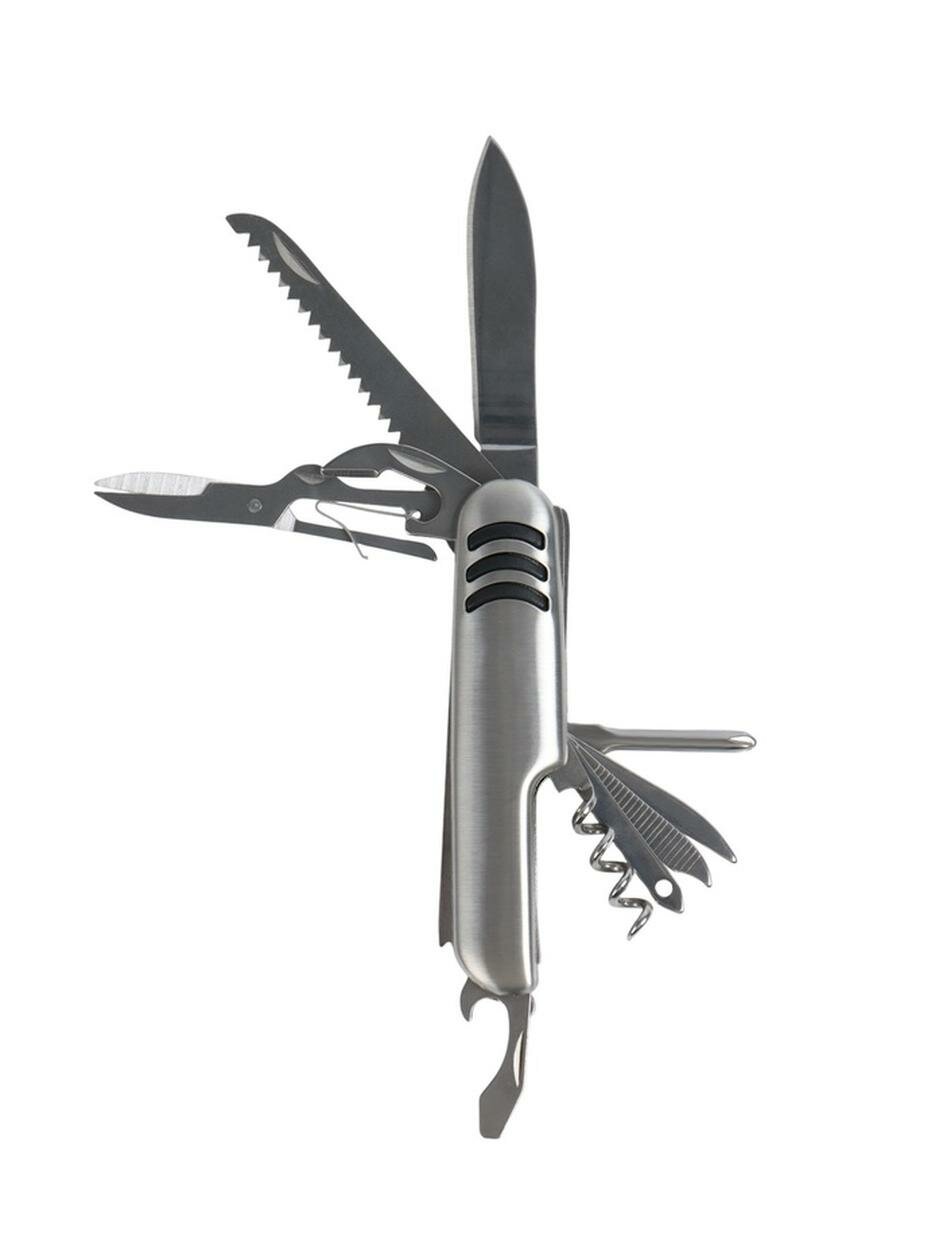 Швейцарский нож 11  в 1: ножницы, отвёртка, нож, штопор, пилы, открывалки, консервный нож, шило, напильник, нитевдеватель