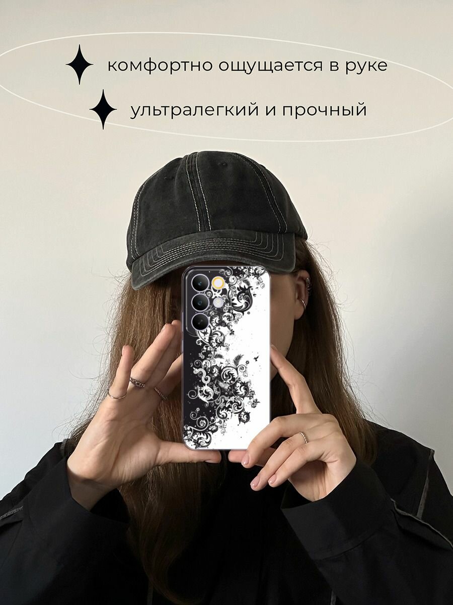 Чехол на Realme C85 Pro / Реалми C85 Про с принтом Черно белый узор — фото 1