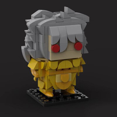 MOC Gemini Legend Серые волосы Версия Creative Brickhead Series Saint Seiya Toy Mo дель