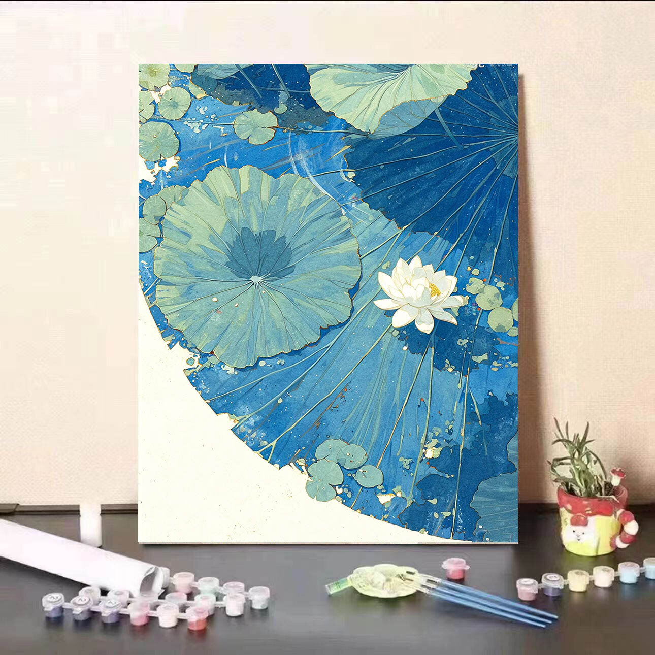 Летняя лотосовая цифровая масляная живопись DIY, масляная цветная живопись, заполнение, раскраска, акриловая ручная декоративная живопись
