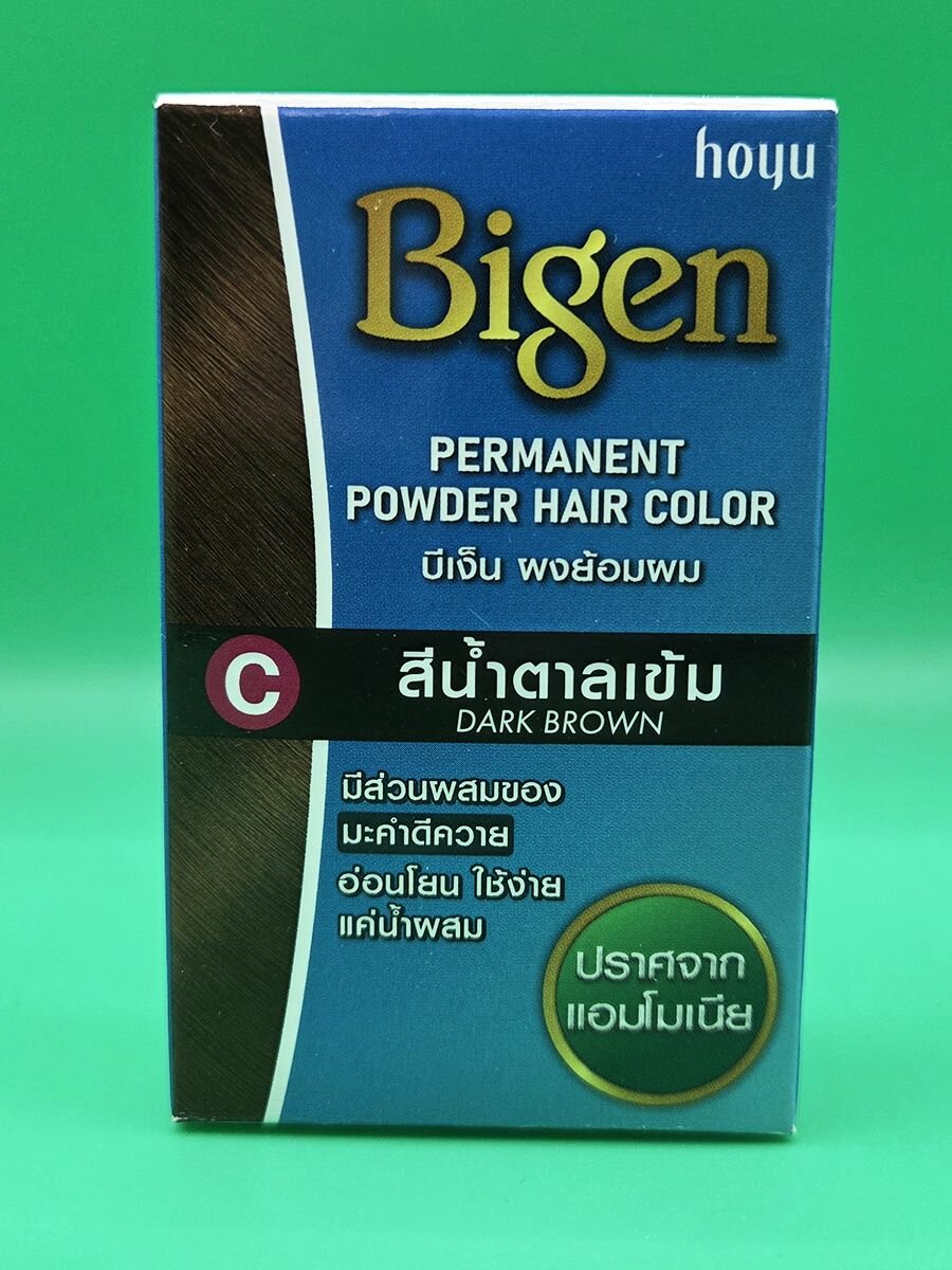 Стойкая краска для волос без аммиака и перекиси для мужчин и женщин Bigen (C Dark Brown, цвет С Темно-Коричневый)