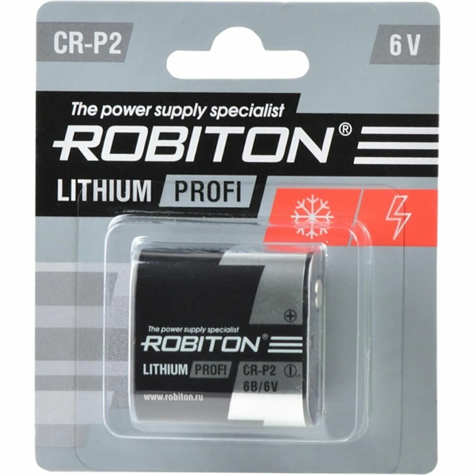 Батарейка ROBITON PROFI, CR-P2 BL1, 2343829