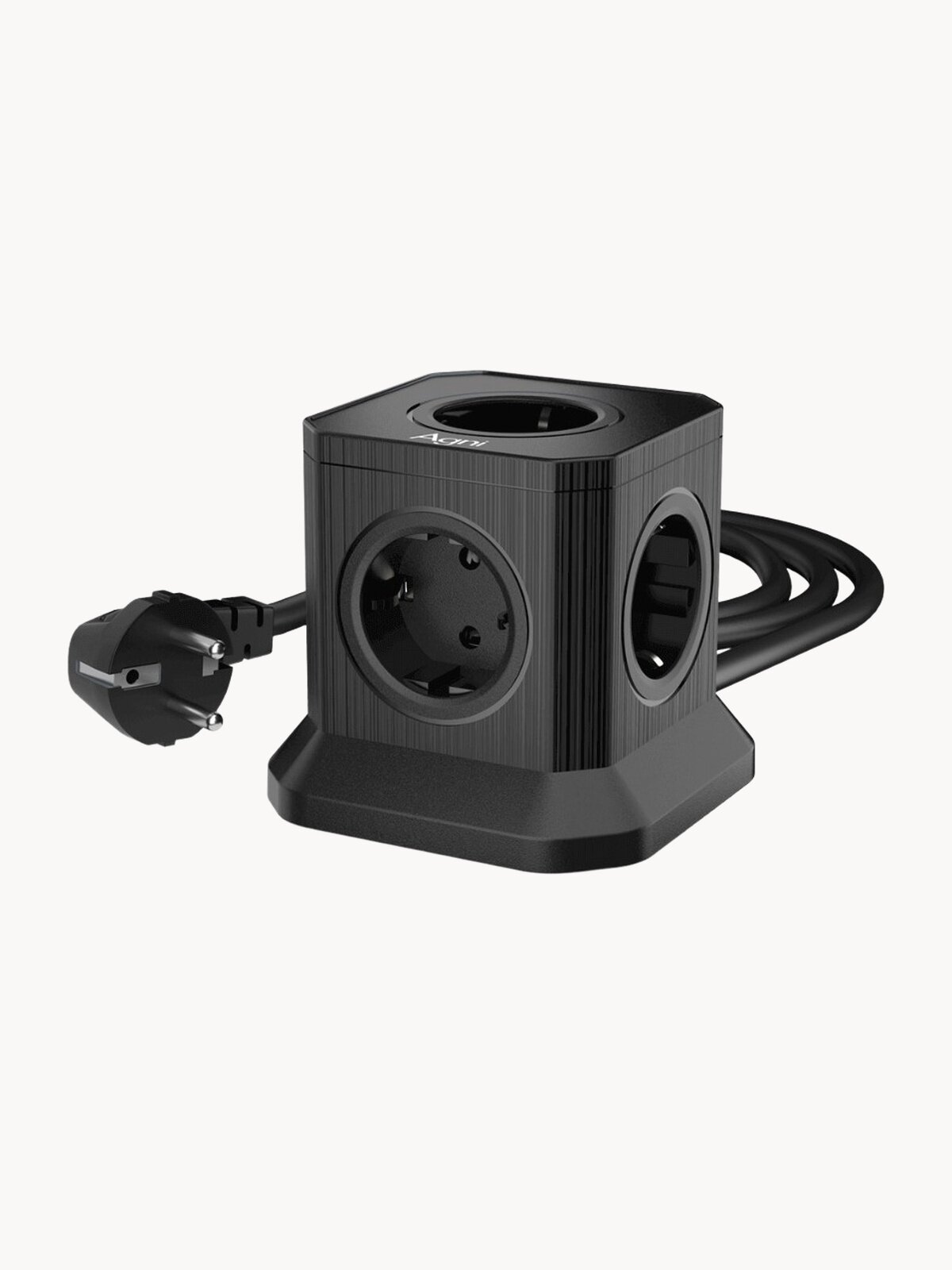 Сетевой фильтр, AGNI, 5 розеток, с предохранителем и заземлением, кабель 2м, черный