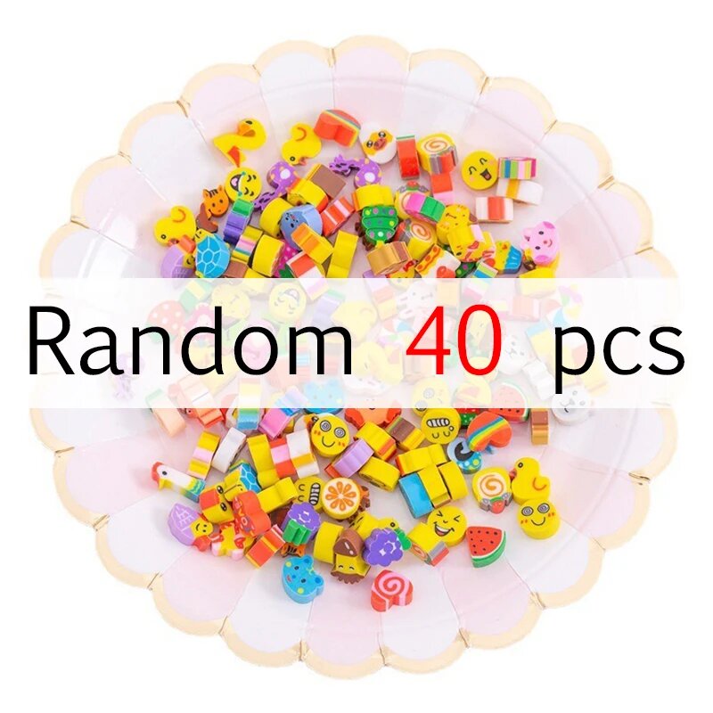Мини-ластики TPR набор с мультяшными животными и фруктами 40pcs random
