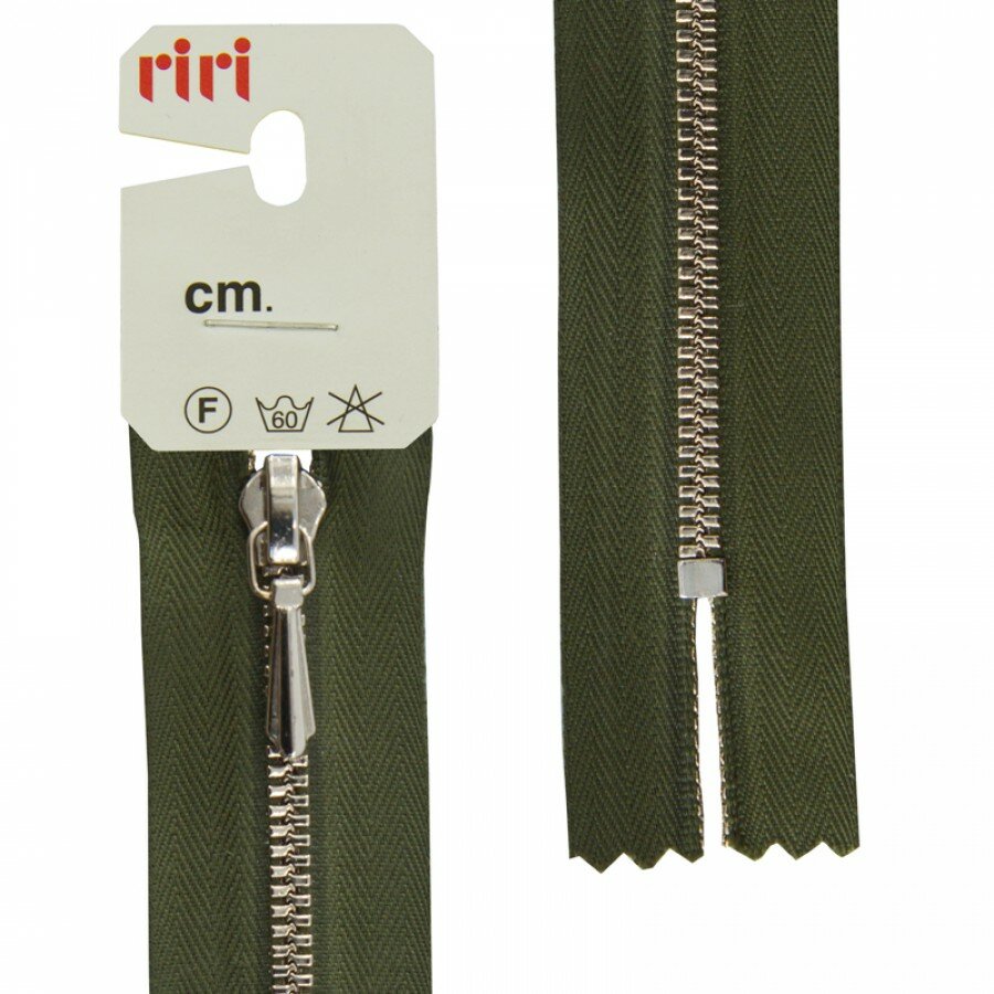 Молния металл, Ni, слайдер Tropf, 3 мм, неразъёмная, 18 см, цвет 2827, хаки