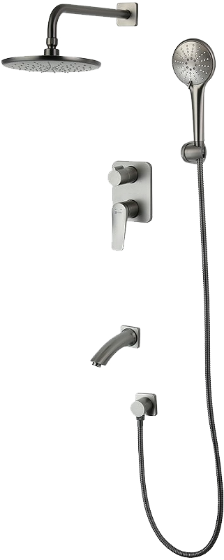 Душевой комплект Lemark Bronx LM3722GM С внутренней частью, графит