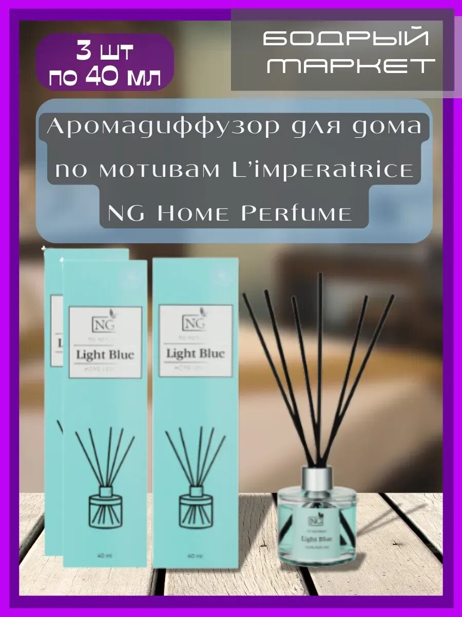 Аромадиффузор для дома NG Light Blue 3 шт по 40 мл