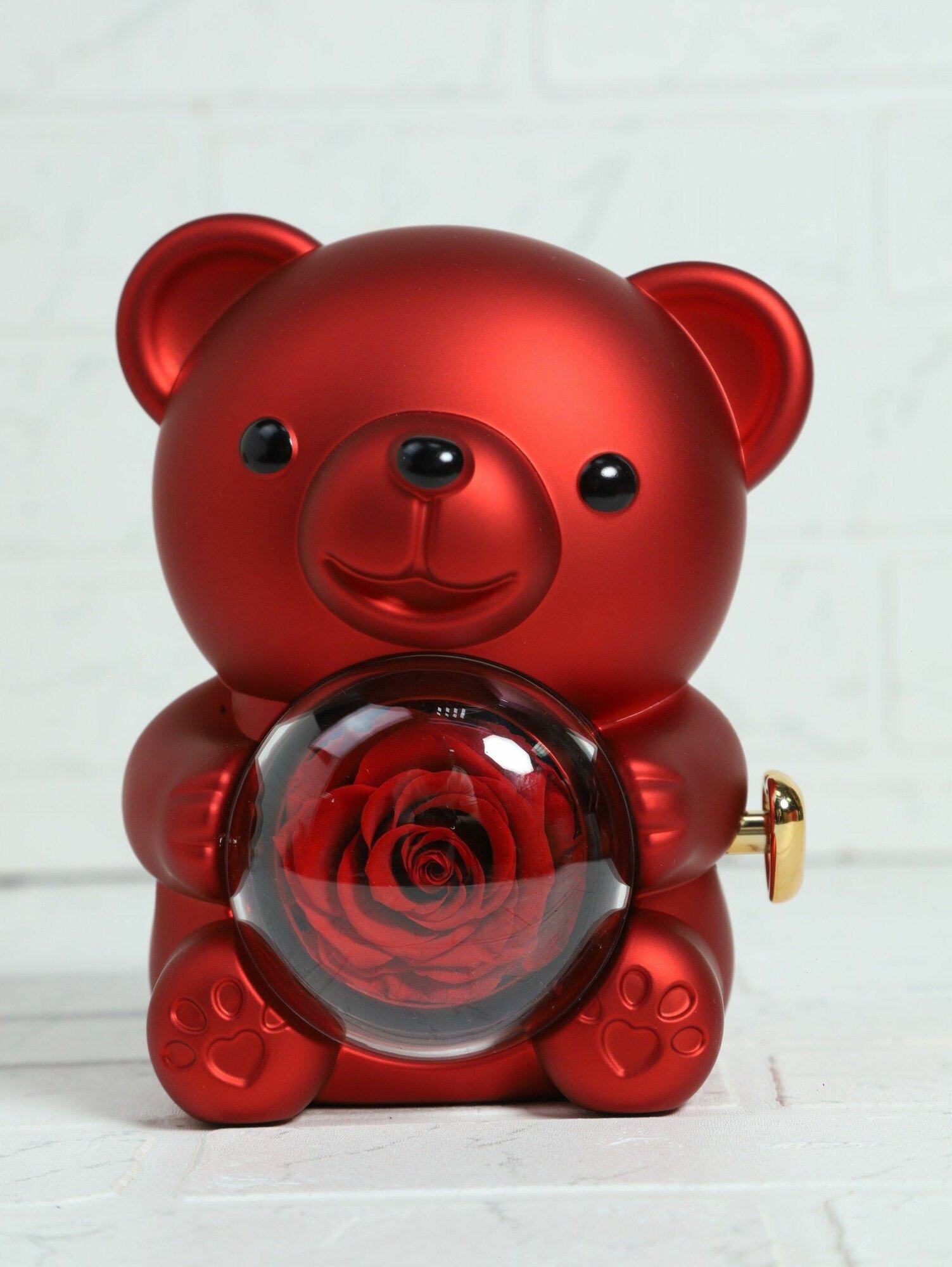 Роза в колбе медведь /Шкатулка для украшений / Подарок-сувенир
