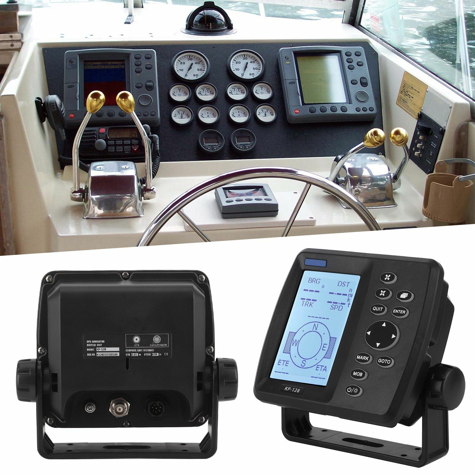 Морской спутниковый навигатор 4.3 дюйма ONWA KP-128, простой в использовании, DC12V-24V, поддержка 4 языков