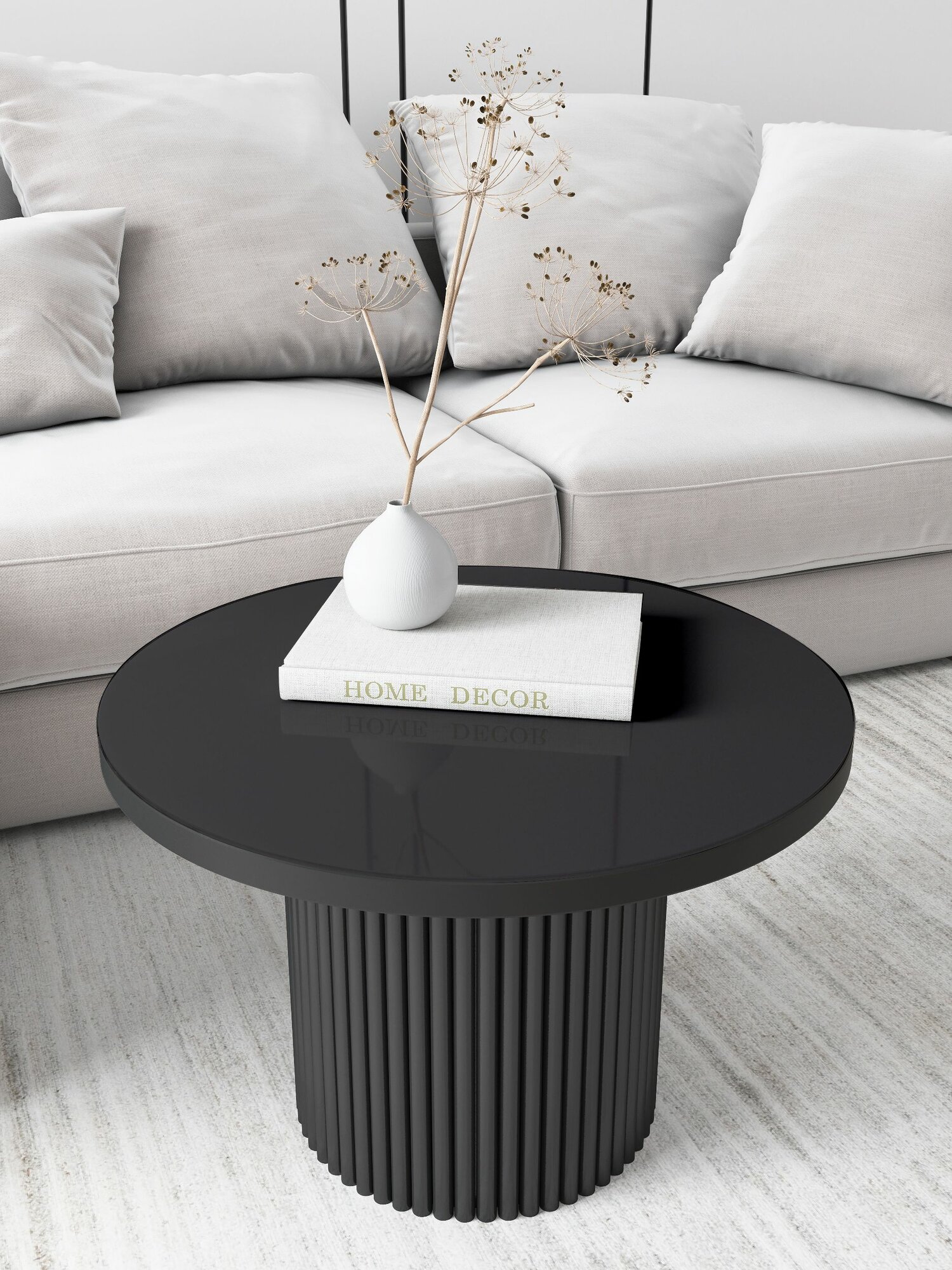 Журнальный столик круглый стекло