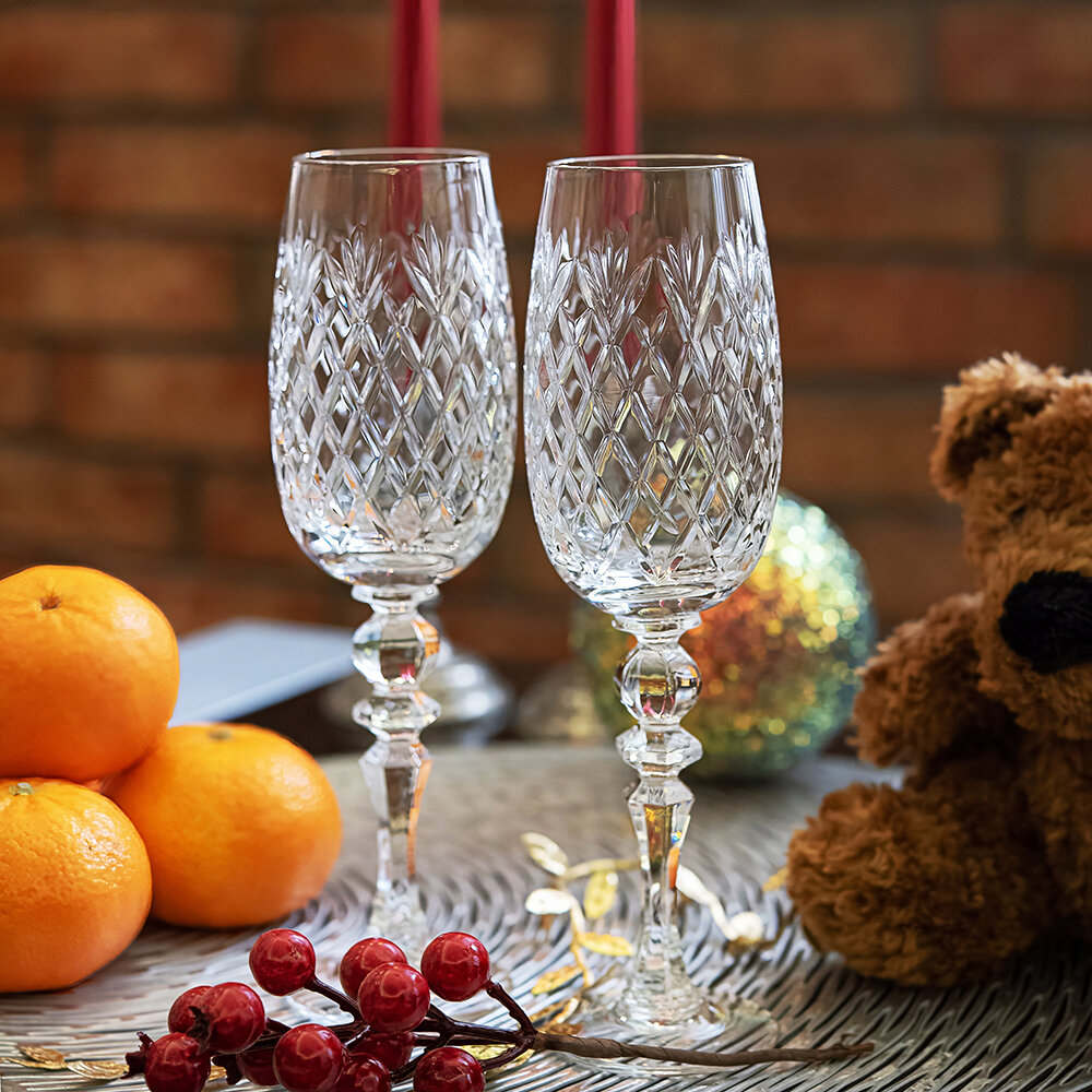 Бокалы для шампанского/игристых вин, хрустальные 210 мл, набор 6 шт, Неман 7565 900/300