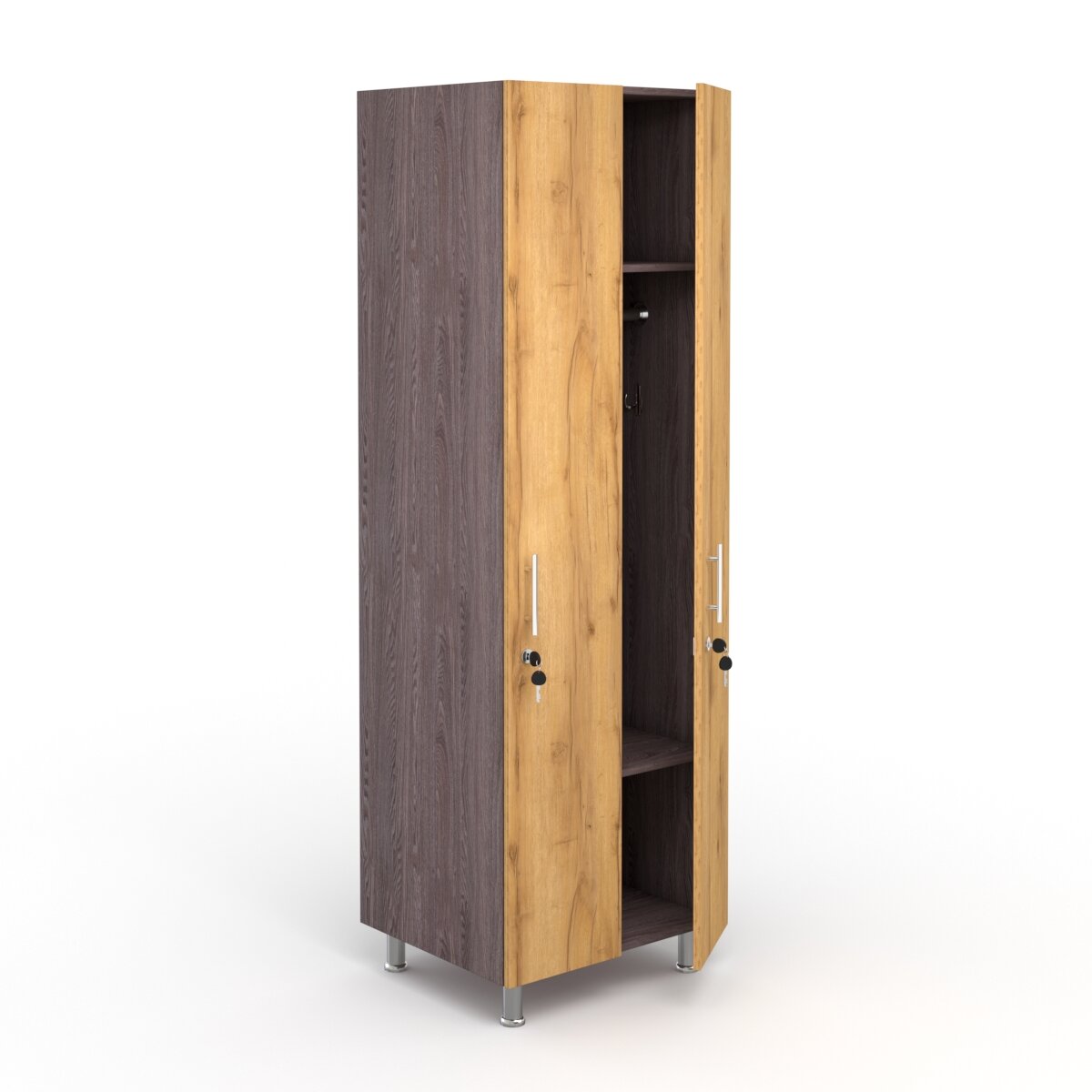 Шкаф для раздевалок 2х-секционный, Ясень Анкор и Дуб золотистый