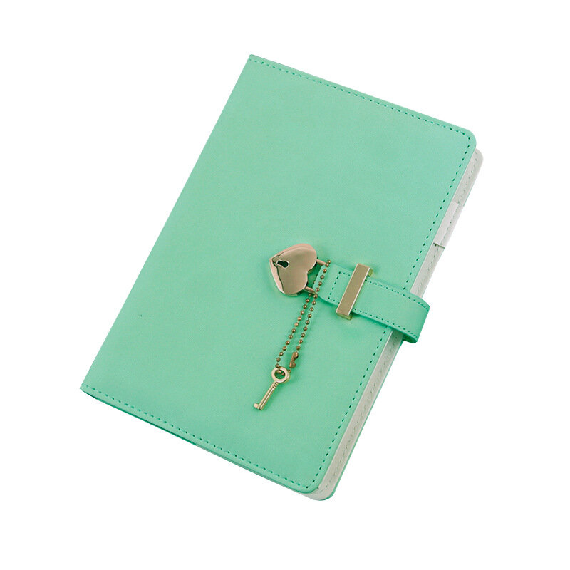 Записная книжка "Дневник с замком любви", травянисто-зеленая обложка, с замком в форме сердца