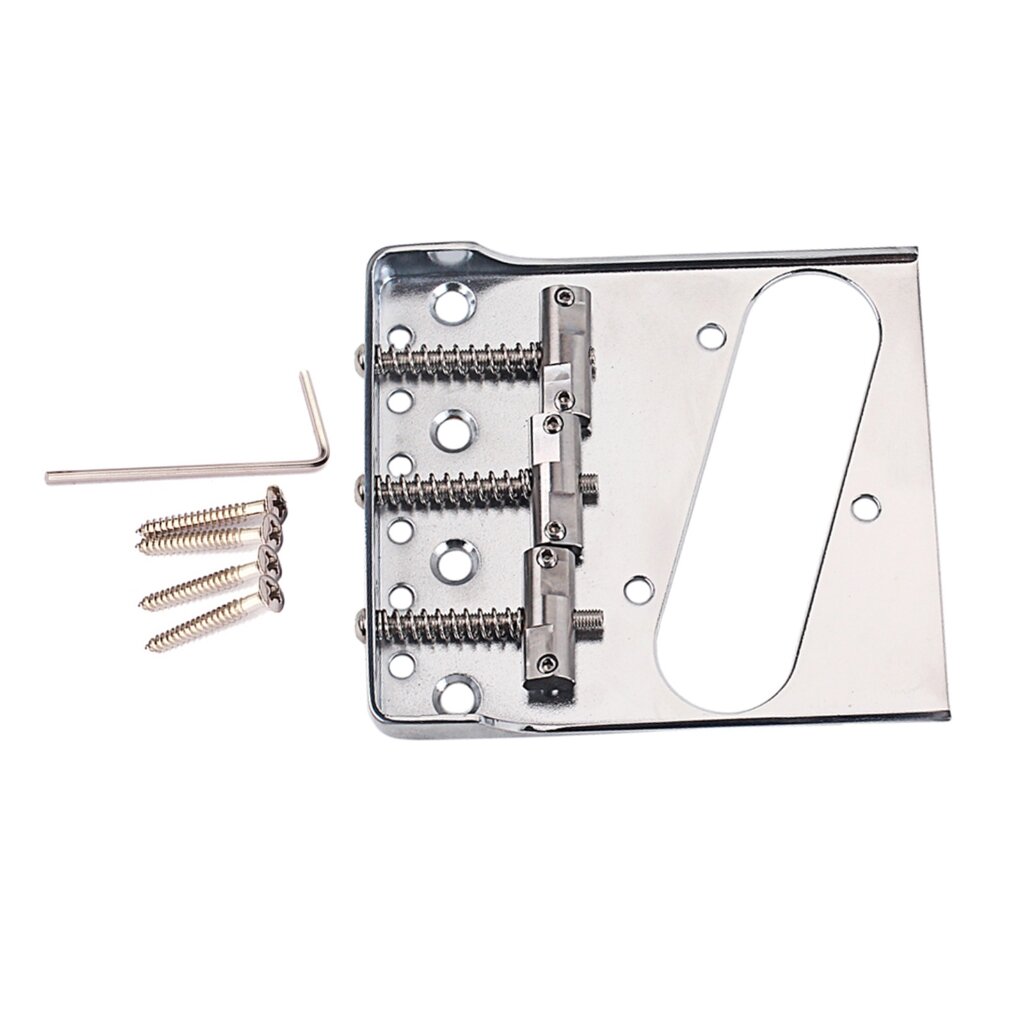 Винтажный гитарный бридж со стволами, латунный, с 3 седлами, фиксированный бридж для электрогитары для электрогитары Hardtail, часть