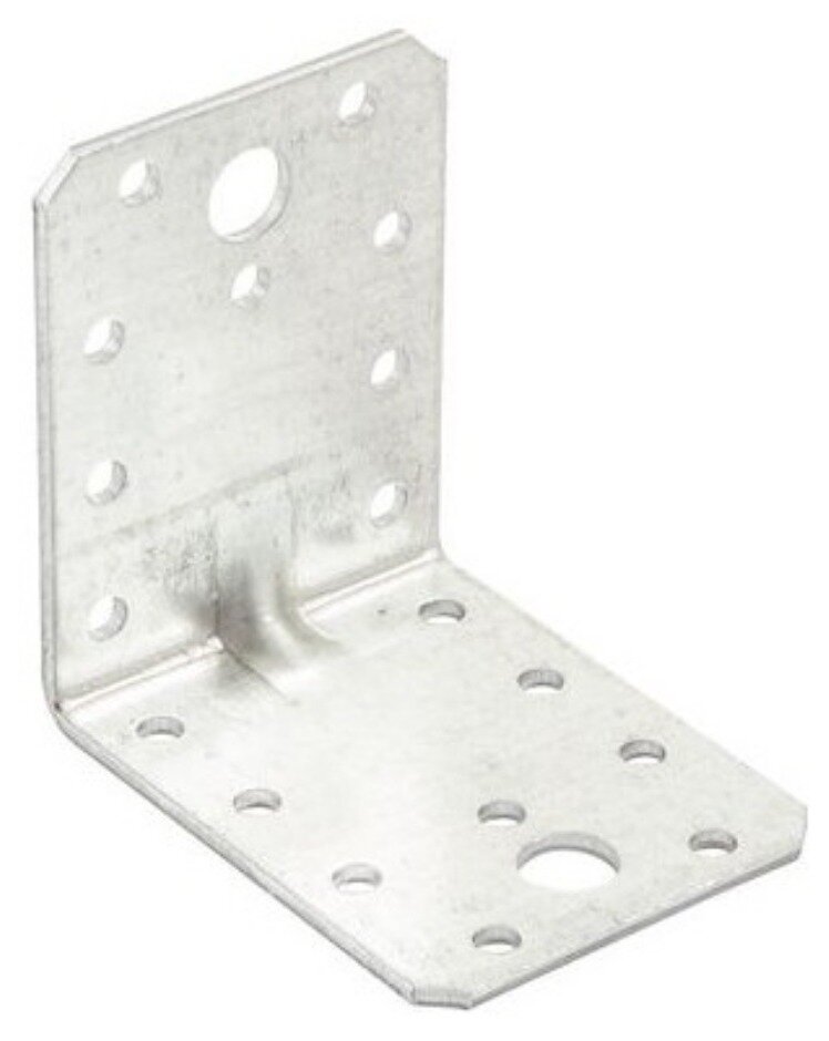 Крепежный уголок Rock Solid Connection / Рок Солид Конекшн усиленный, из оцинкованной стали, серый, 70х70х55х2мм / строительство и ремонт