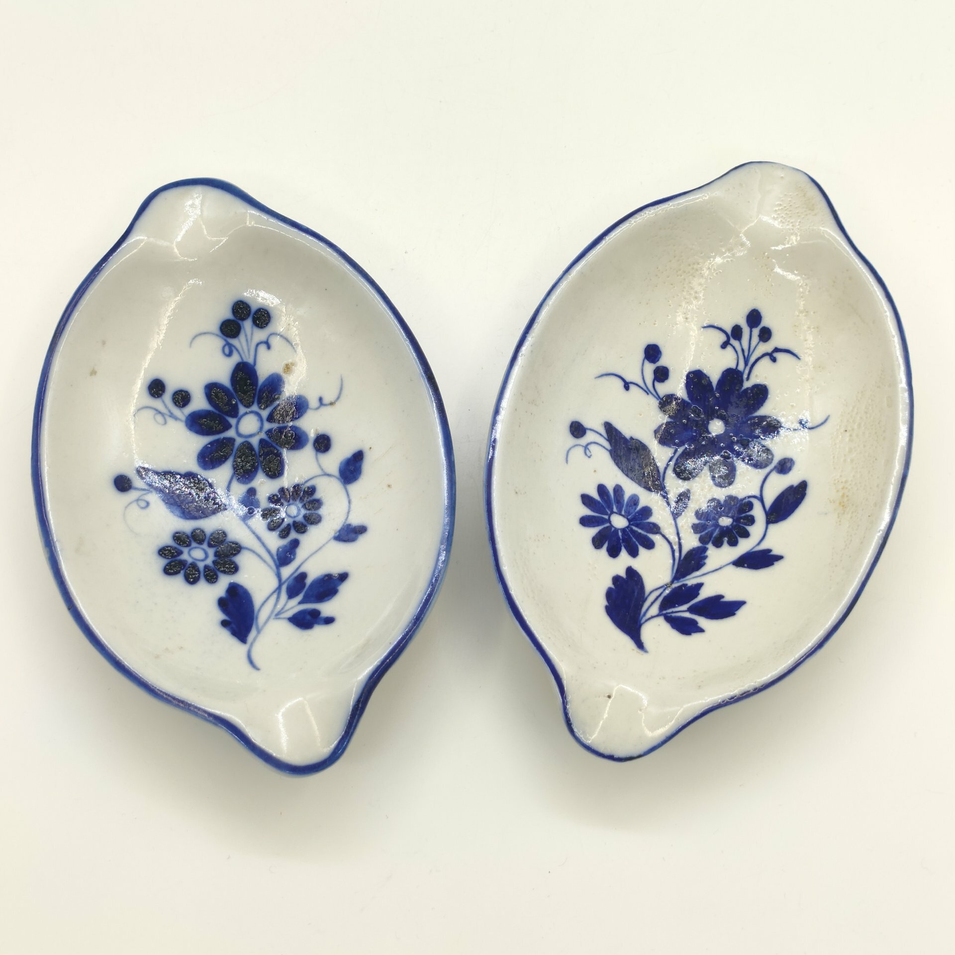 Набор из 2-х лимонниц с цветочным декором, фарфор, роспись