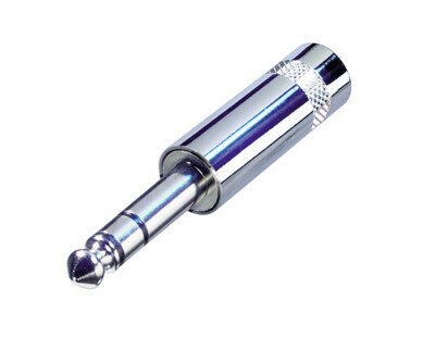 Rean NYS202 трёхполюсный (стерео) Jack 6,3мм (1/4 дюйма), с короткой металлической рукояткой.