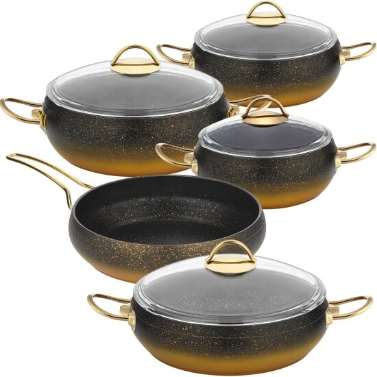 Набор посуды для готовки Golden See GOLDENSEE 9 предметов, алюминий (GLS-0439B)