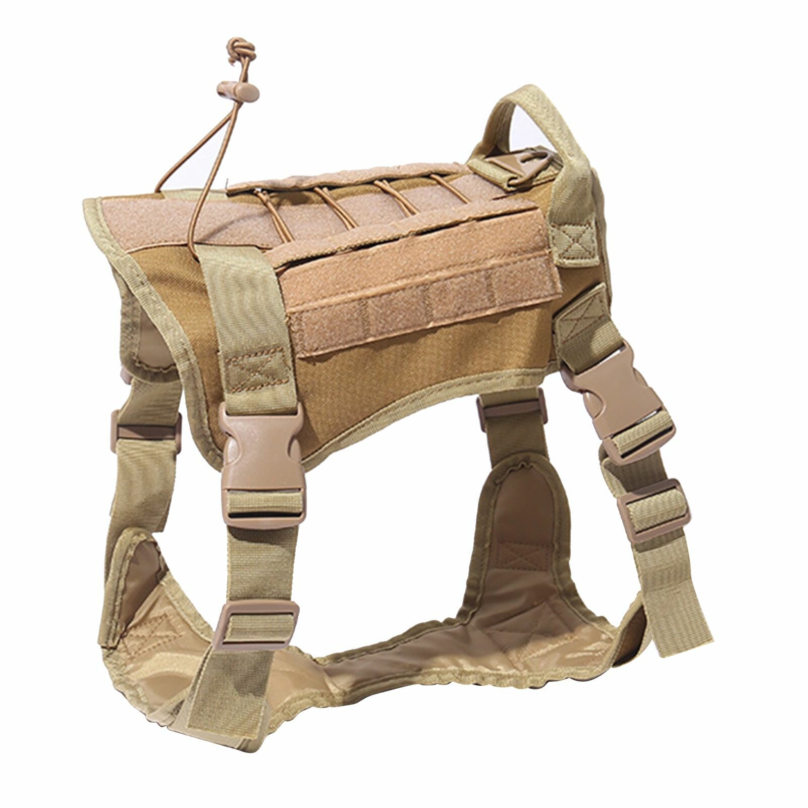 Военная шлейка для собак, регулируемый водонепроницаемый жилет на крючках и петлях с ручкой для тренировок на открытом воздухе, цвет хаки M