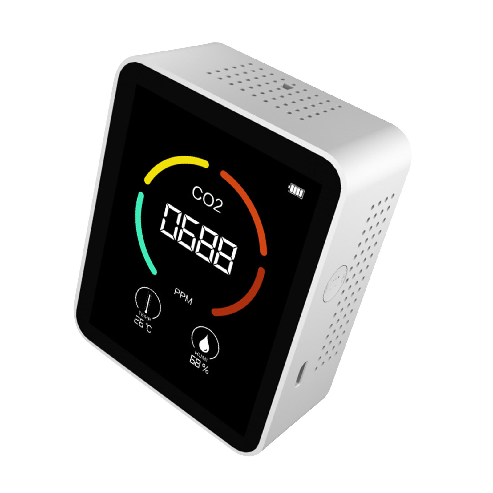Монитор качества воздуха, детектор углекислого газа с датчиком влажности и температуры TVOC, четкий дисплей для использования дома и в автомобиле