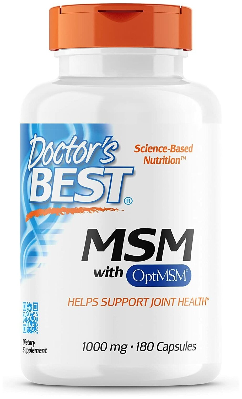Doctor's Best, МSМ with OptiMSM, МСМ, 180 капсул (1000 мг в каждой капсуле)