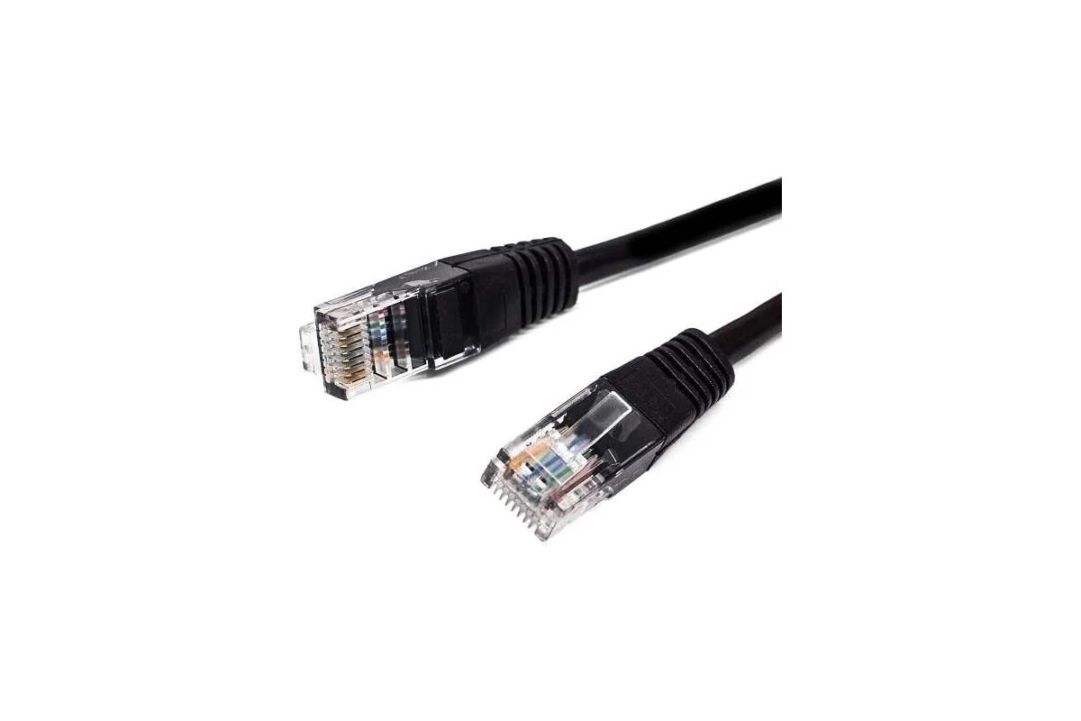 Filum патч-корд UTP Cat5e 0,25 м, 26 AWG (7x0,16 мм), CCA, PVC, чёрный FL-U5-0,25M-BK