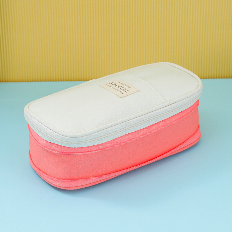 Японский и корейский стиль, большая емкость, расширяемый пенал из холста в цвете макарон, трансформируемый простой пенал для студентов