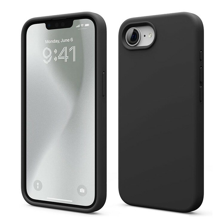 Elago силиконовый чехол для iPhone 16e, Soft silicone (Liquid) Black